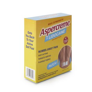 Topical Pain Relief Aspercreme 4% Strength Lidocaine Patch 5 per Box